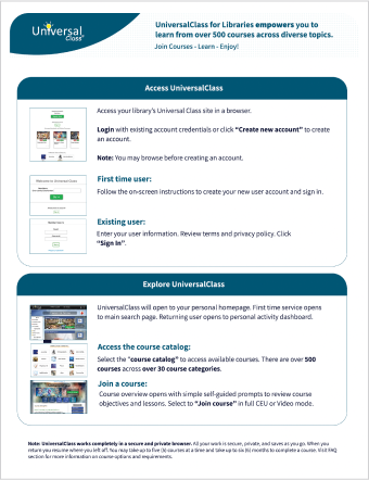 UniversalClass Library Marketing Kit - Bookmarks & Handouts